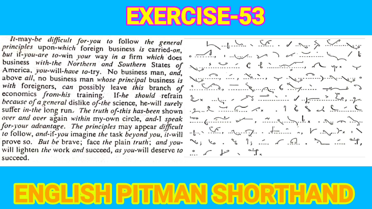 Exercise 53 dictation 60wpm english pitman shorthand - YouTube