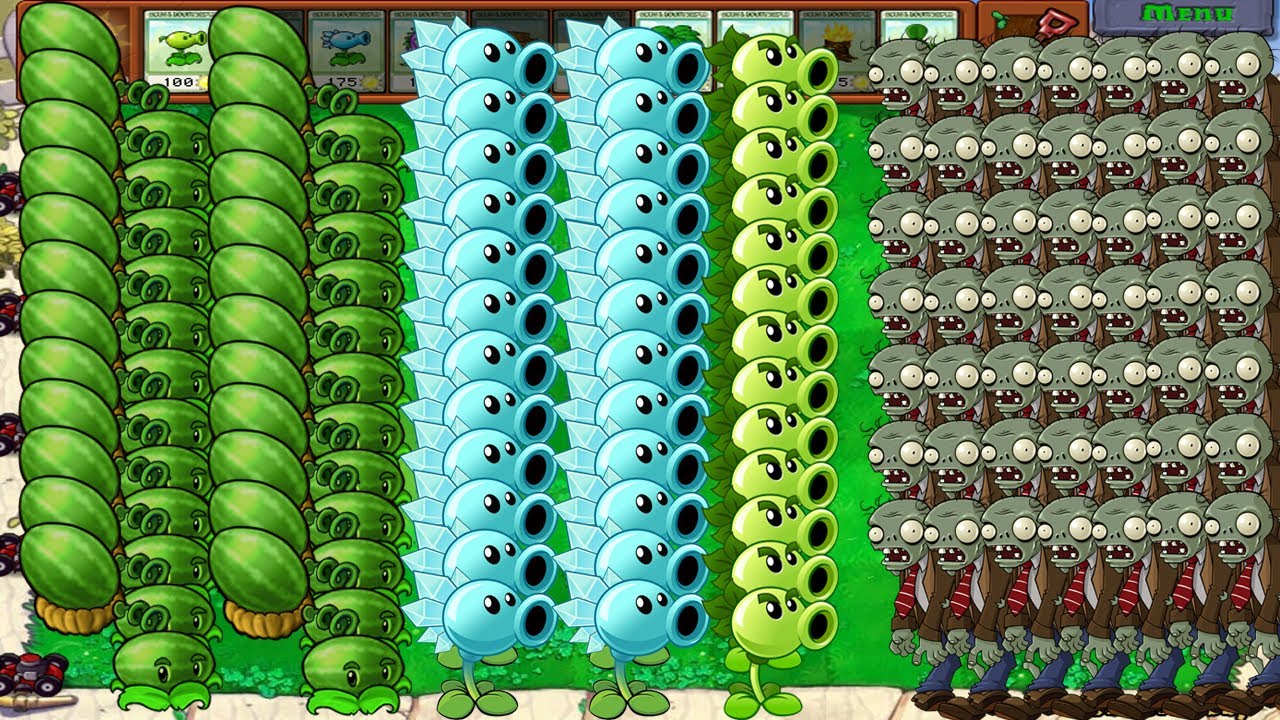 Plants vs Zombies Battlez - Snow Pea, Repeater vs All Zombies - YouTube