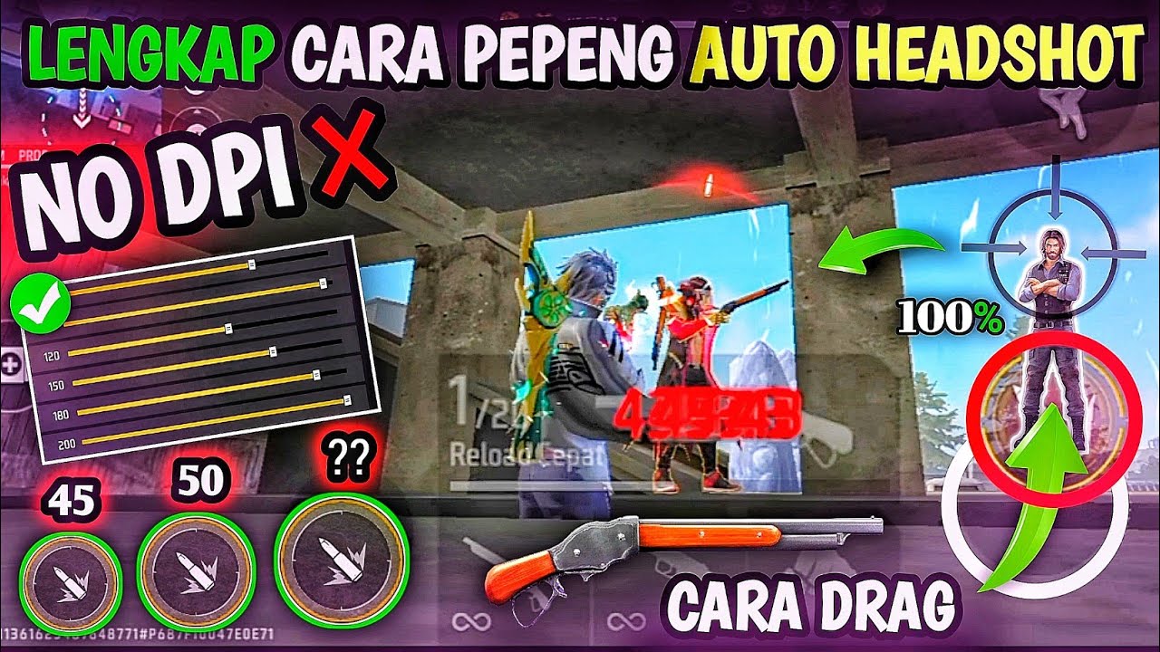 Lengkap CARA PEPENG AUTO HEADSHOT Ala Pro Player PAKE SHOTGUN || No Dpi ...