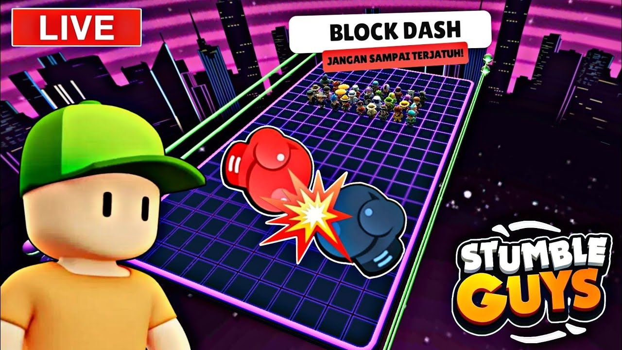 🔴 Live Stumble Guys.. !! WAR SKIN in Block Dash " Mr.Stumble Vs Ninja ...