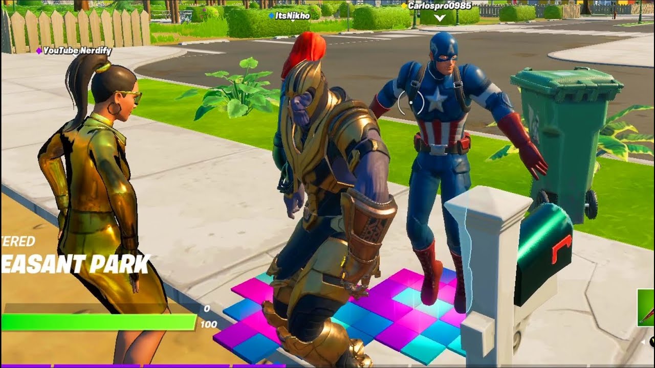 4 Marvel Skins Doing The Tippy Tap Emote... - YouTube