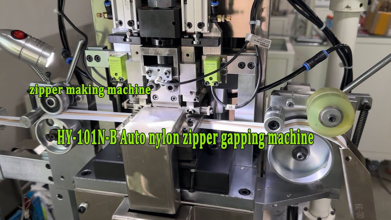 HY 101N B Auto nylon zipper gapping machine - YouTube