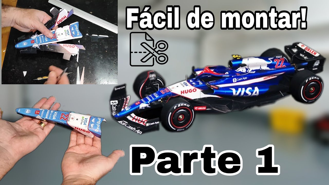Papercraft iniciante, Parte 1, Fórmula 1 de 2024, Visa cach app RB ...