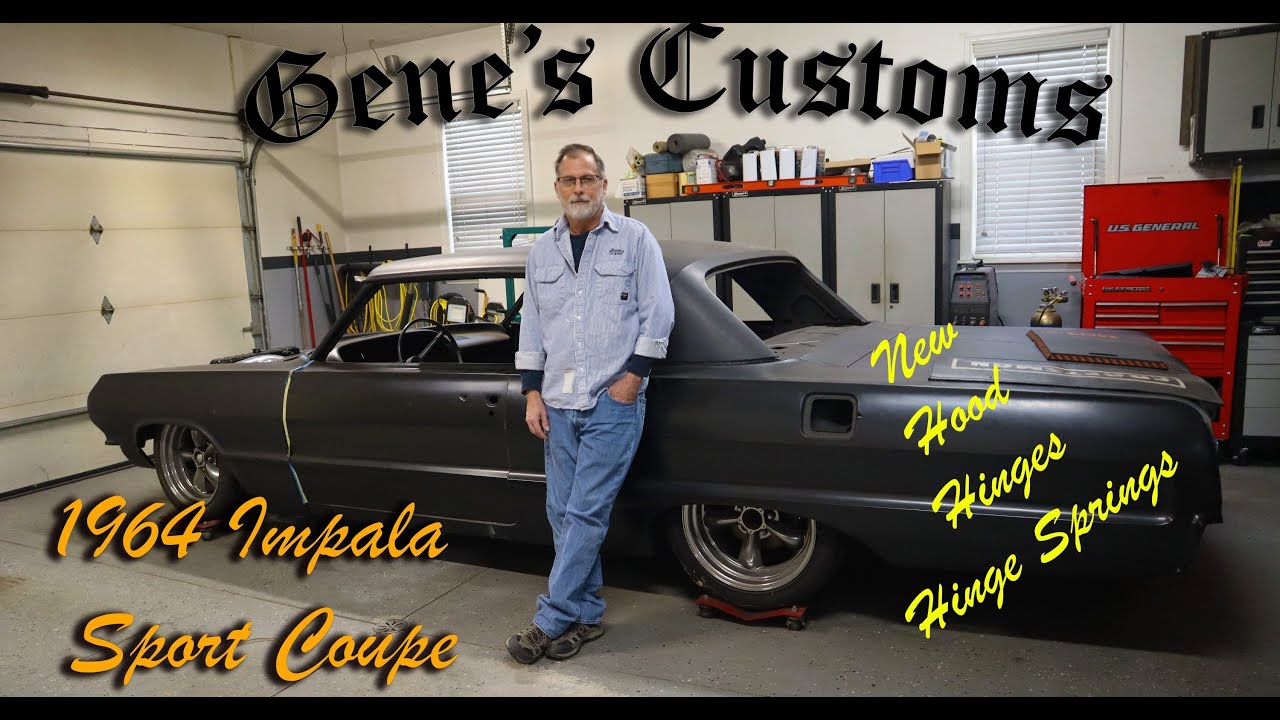 1964 Impala Sport Coupe Hood and Hinge Spring Install - YouTube
