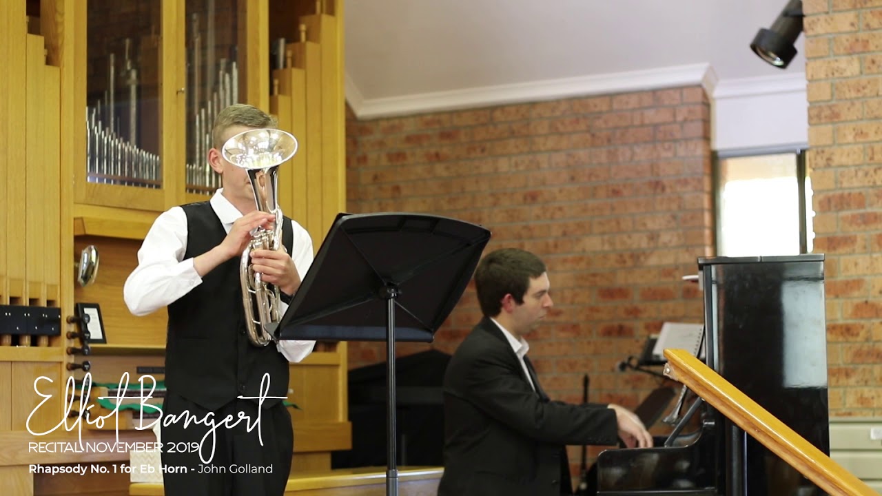 Elliot Bangert playing Rhapsody No. 1 for Eb Horn on Tenor Horn - YouTube