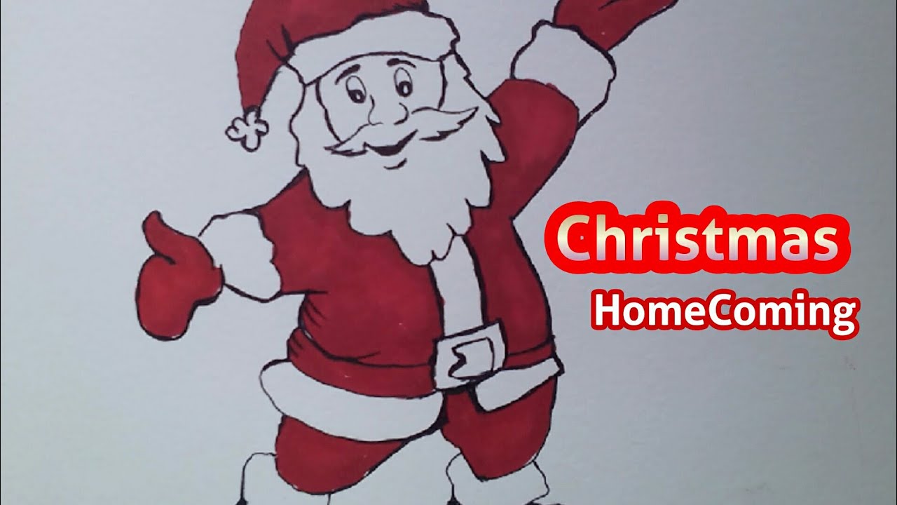 Merry Christmas / Draw Santa Claus / Coloring, Painting for beginners ...