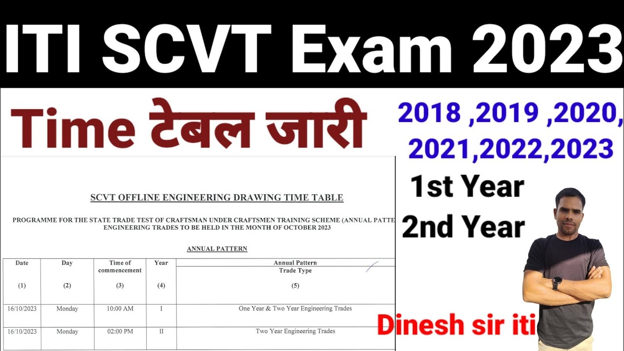 MP आईटीआई SCVT Exam time table जारी 2023 II Scvt exam 2023II dinesh sir ...