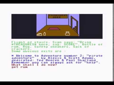 Pirate Adventure game by Scott Adams Commodore 64 walkthrough part 1 - YouTube