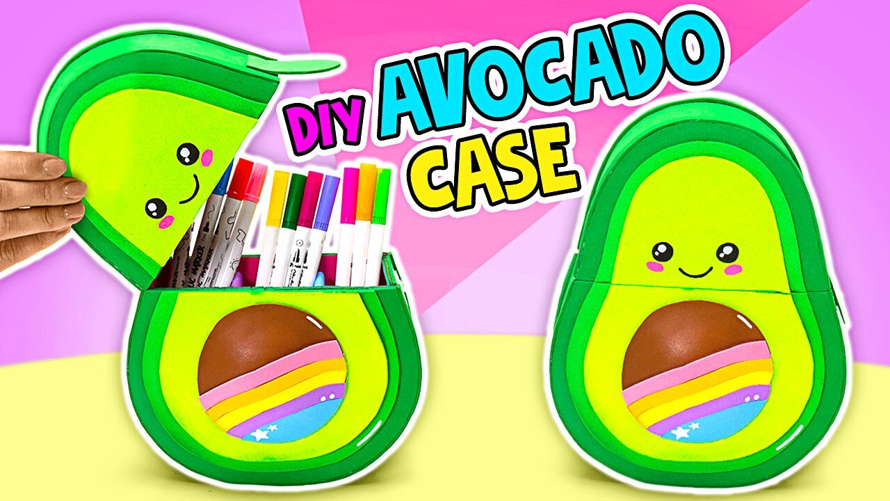 How To Make Cutest Avocado Stationery Case From Cardboard and Foam! 🥑 ...