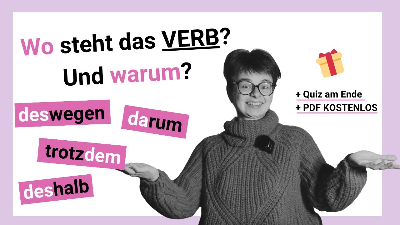 🔥 WO steht das Verb? (deshalb, deswegen) | A1, A2, B1, B2, C1 | Mini ...