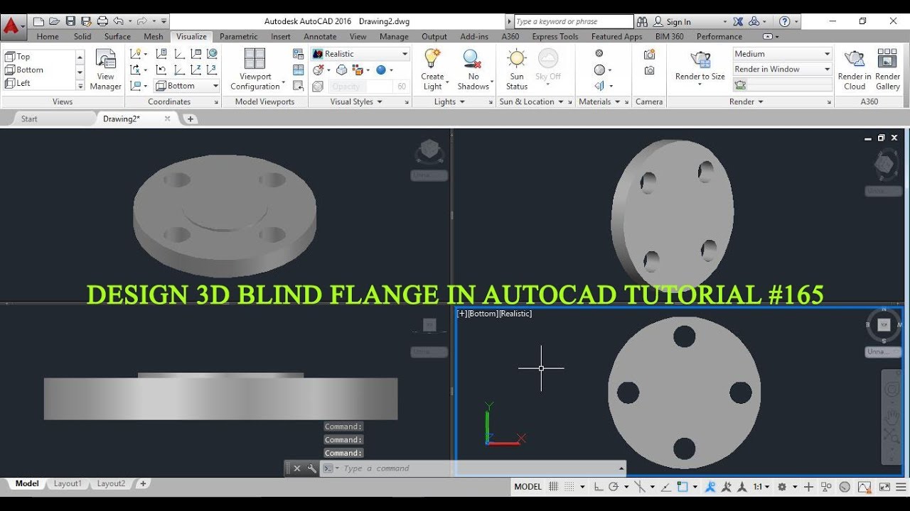 HOW TO DEVELOP 3D BLIND FLANGE IN AUTOCAD TUTORIAL #165 - YouTube