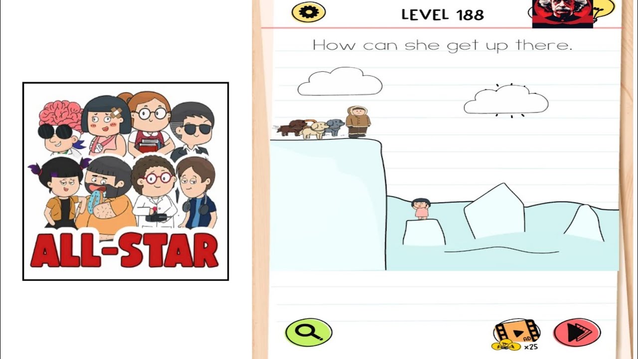 Brain test all star level 238 How can she get up there || Walkthrough ...