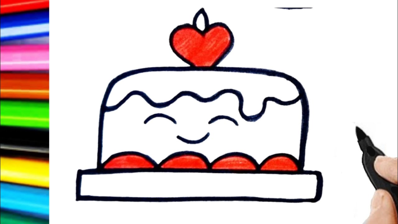 HOW TO DRAW CAKE DRAWING|ESAY AND SIMPLE DRAWING |@Colouringartofricial ...