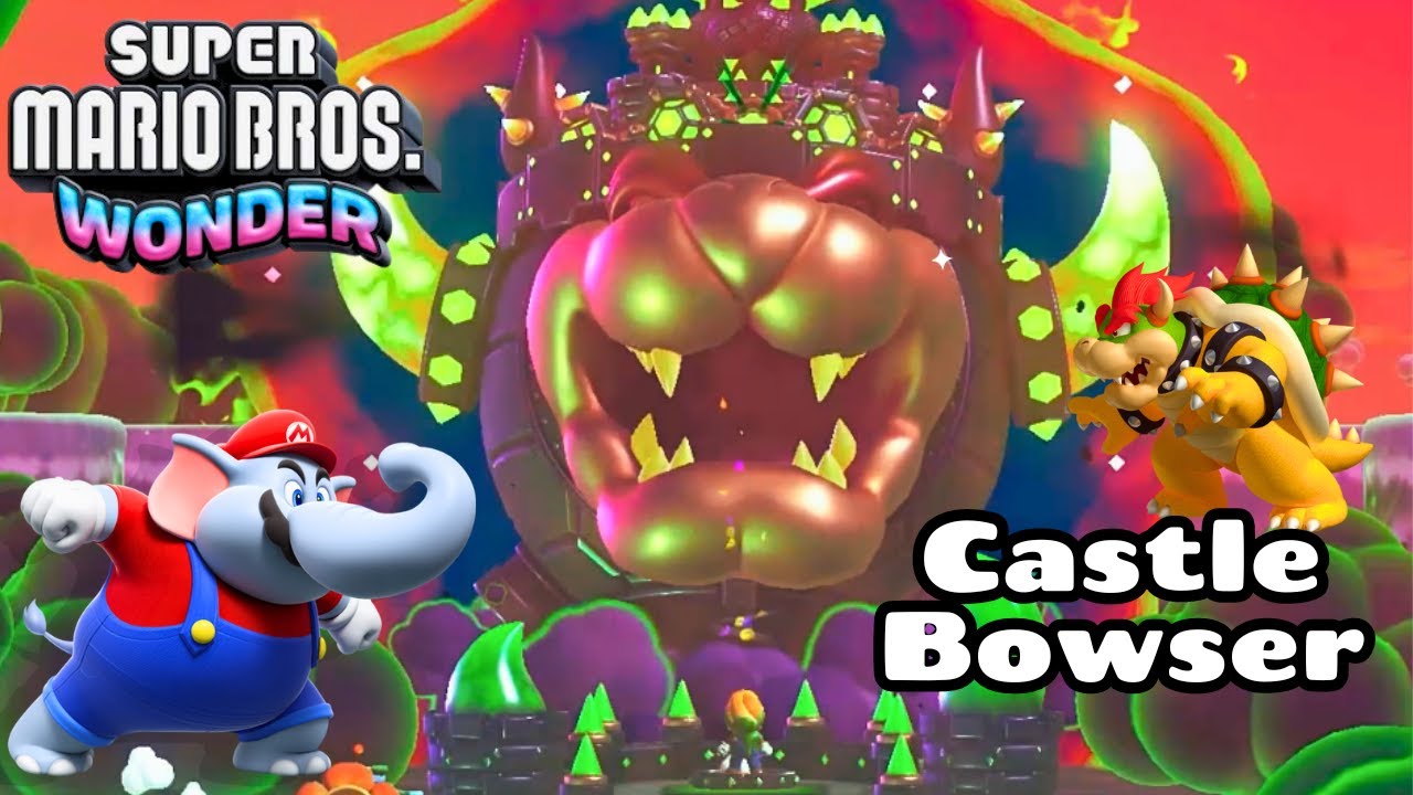 Mario Wonder Bros. Wonder Castle Bowser Levels and Final Battle ...