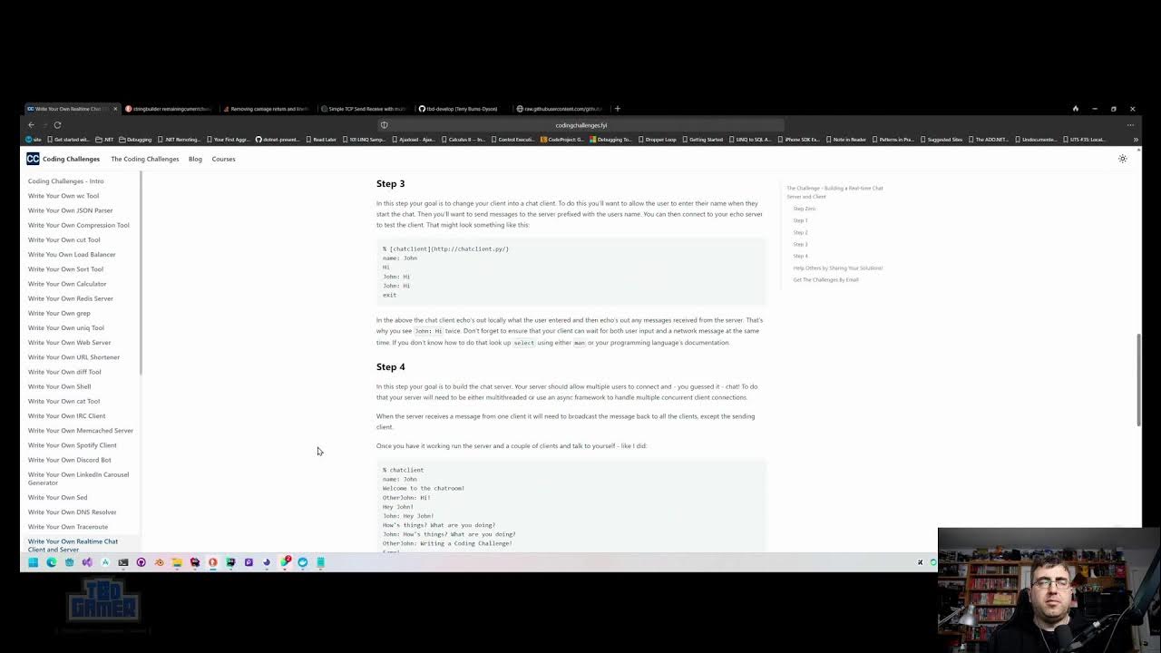Viewer Selected Coding Challenge Real Time Chat C Youtube
