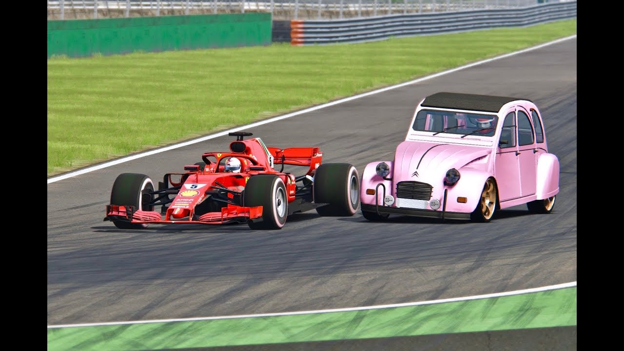Ferrari F1 2018 vs Citroen 2CV Monster - Monza - YouTube