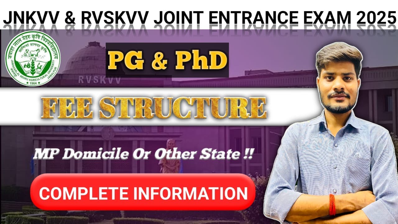 JNKVV & RVSKVV Joint Entrance For PG, PhD | FEE STRUCTURE | COUNSELING ...