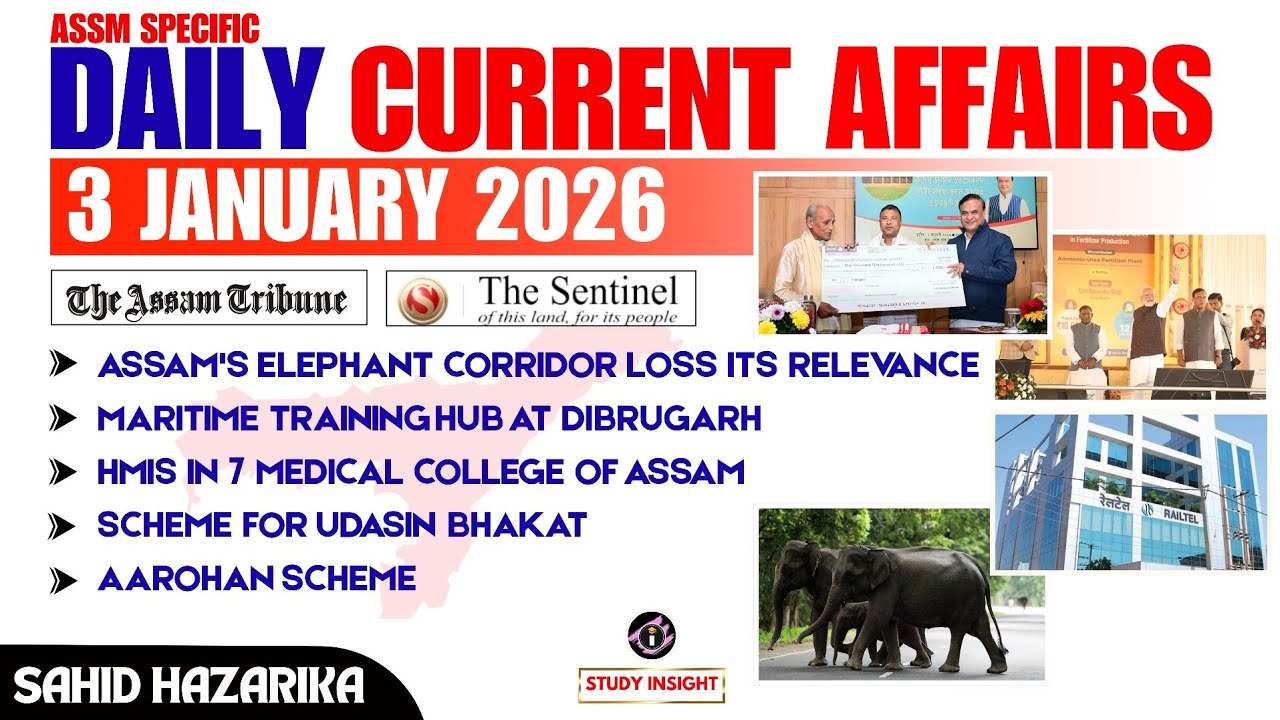 Daily Assam Current Affairs || 3 January 2026 - YouTube