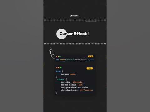 Cursor effect using HTML&CSS&JS #html #javascript #programming #coding #webdeveloper #instatushq ...