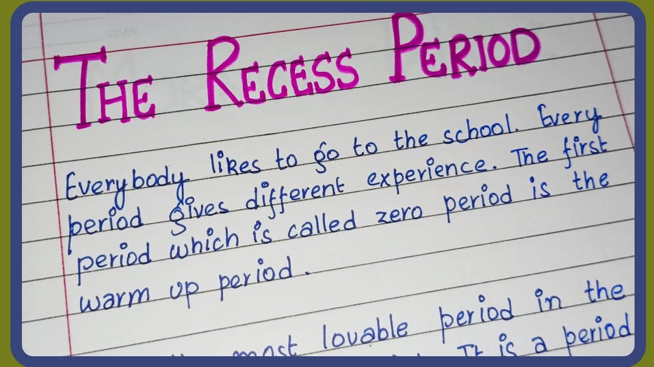 The Recess Period | Essay on The Recess #studentsuccess #school #recess ...