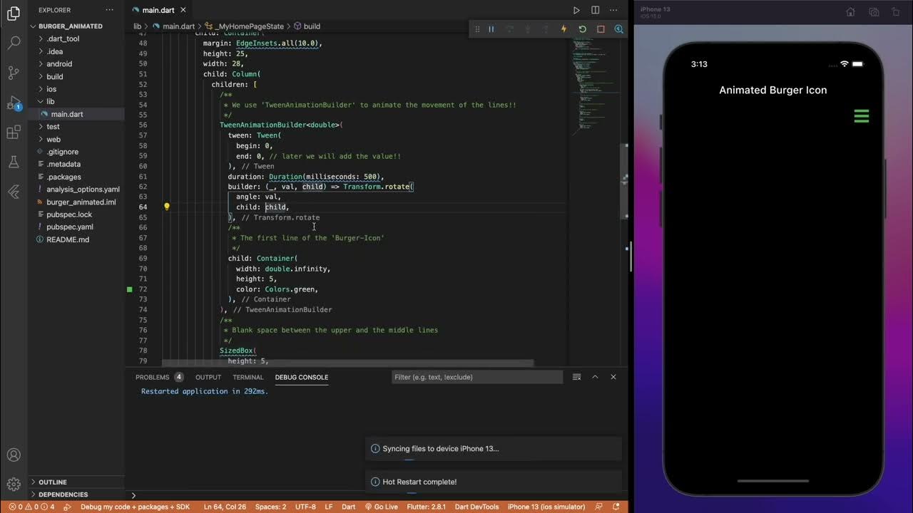 Animated Burger Icon | Menu Icon | Flutter UI - Speed Code - YouTube