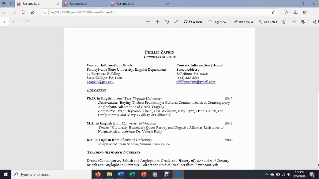 Generic Resume Design--Writing Notes - YouTube