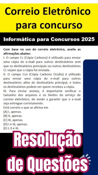 Correio Eletrônico para Concurso | Informática para Concursos 2025 #professorromiltonjunior ...