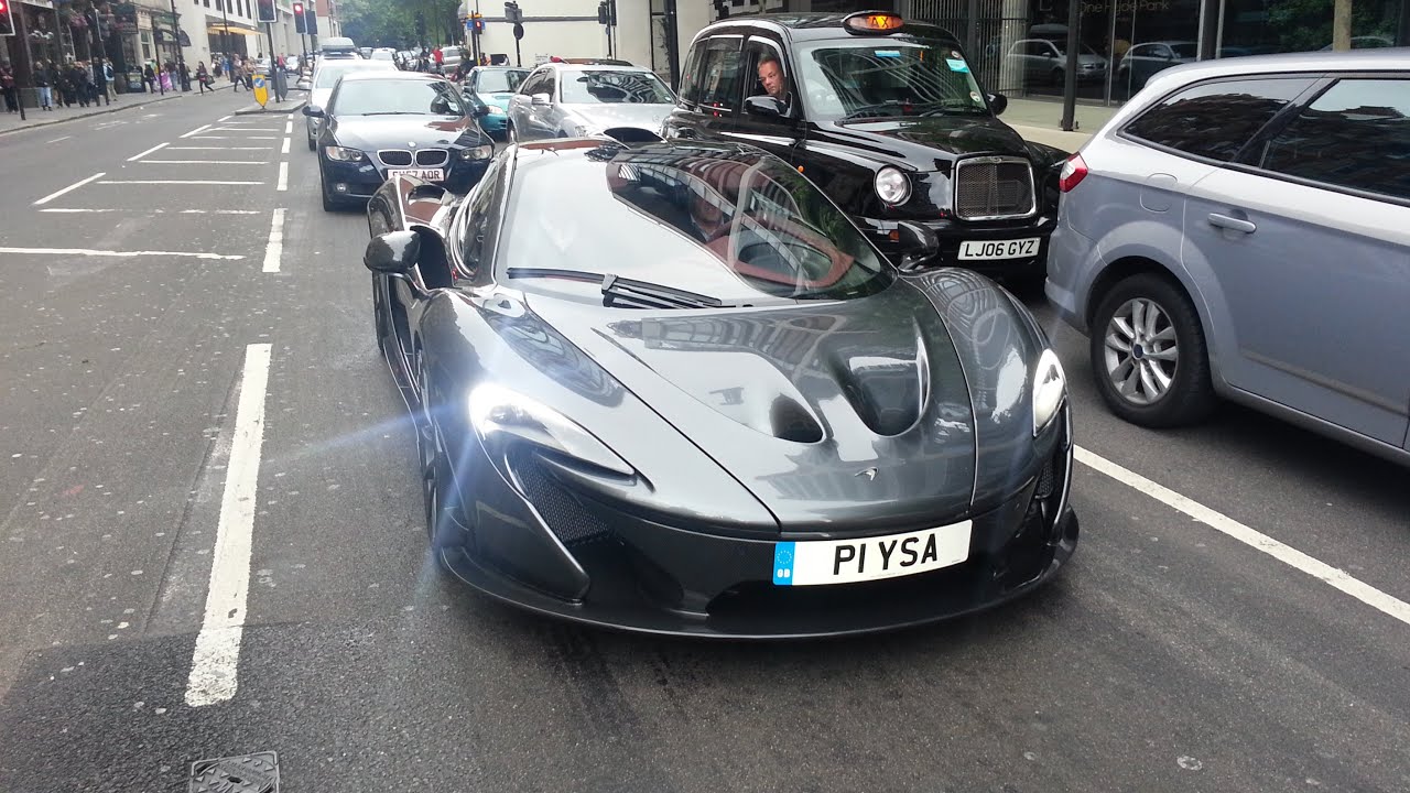 Grey McLaren P1 in London, Small Acclerations - YouTube