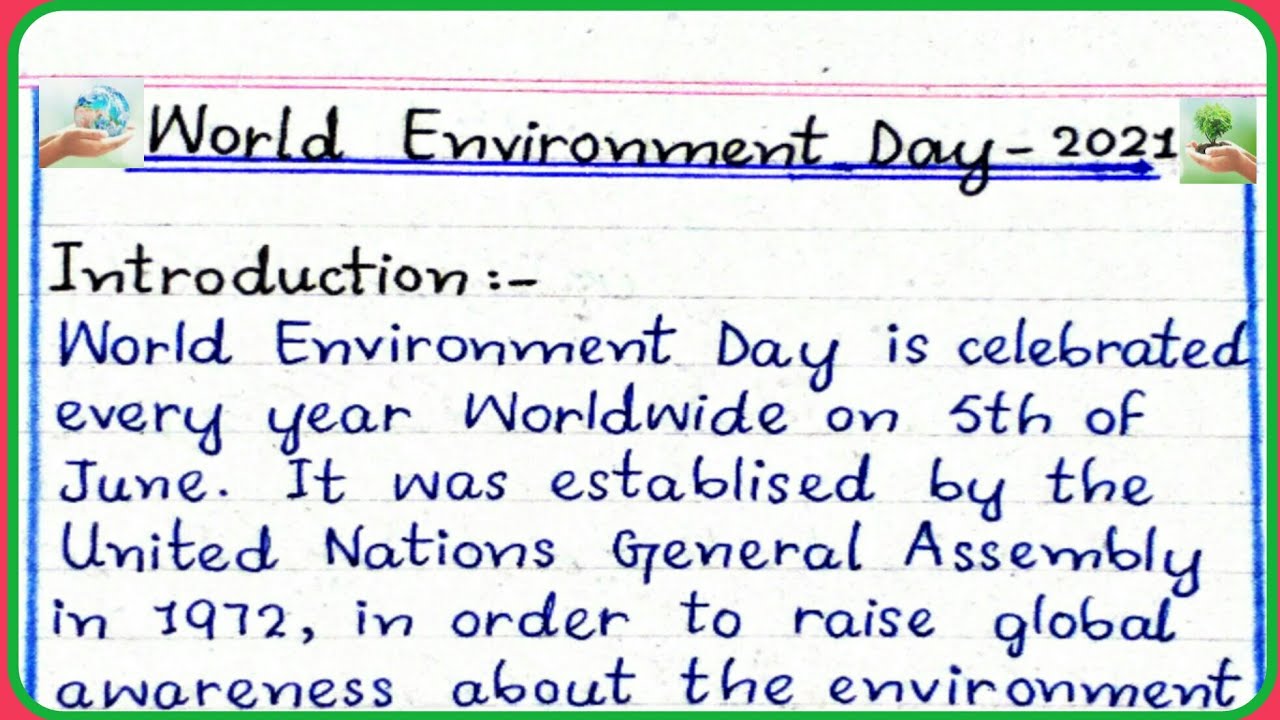 Write essay on World Environment Day/Essay on World Environment Day in ...