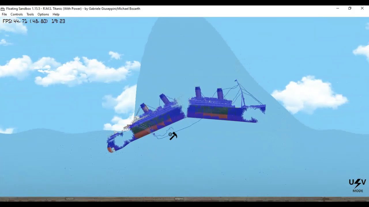 Destroying the titanic! (floating sandbox) - YouTube