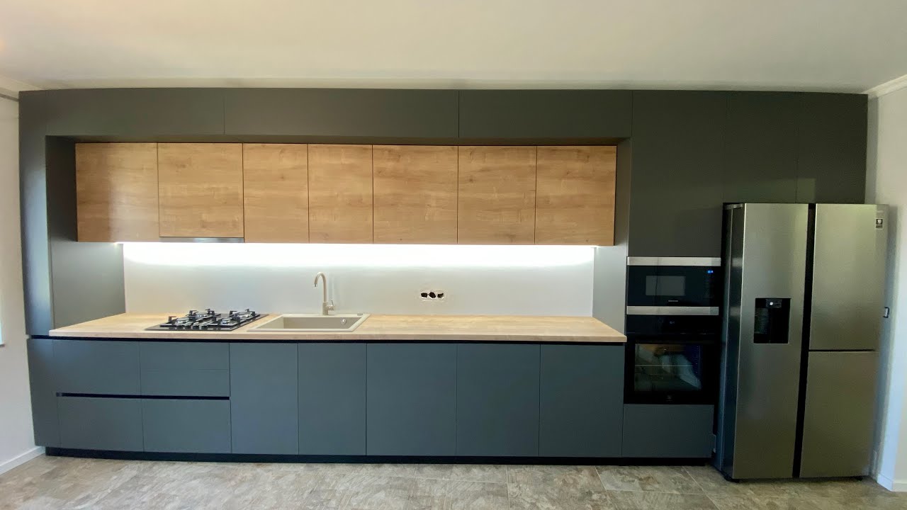 Montaj Mobilier realizat din MDF Soft Touch Gri, Pal Stejar Hamilton ...