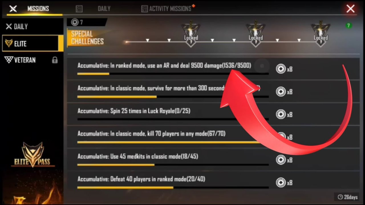In ranked mode use an AR and deal 9500 damage in free fire || Damage ...