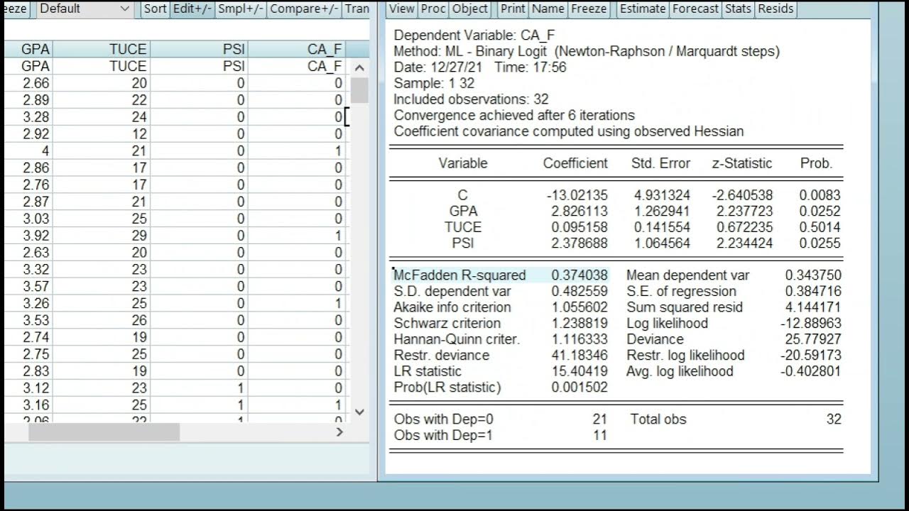 Estimación de un modelo LOGIT y Determinación de la probabilidad - YouTube