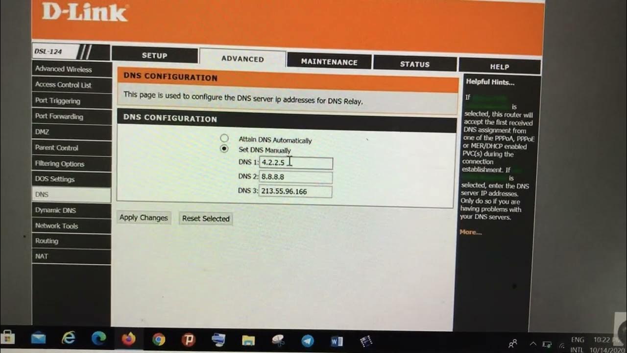 How to change DNS server on D-link wifi router - YouTube