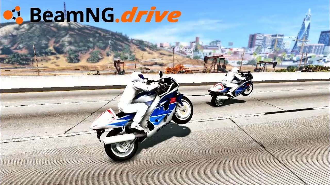 BeamNG Drive - Two stupids hurted and broken!! (motorcycles accidents ...