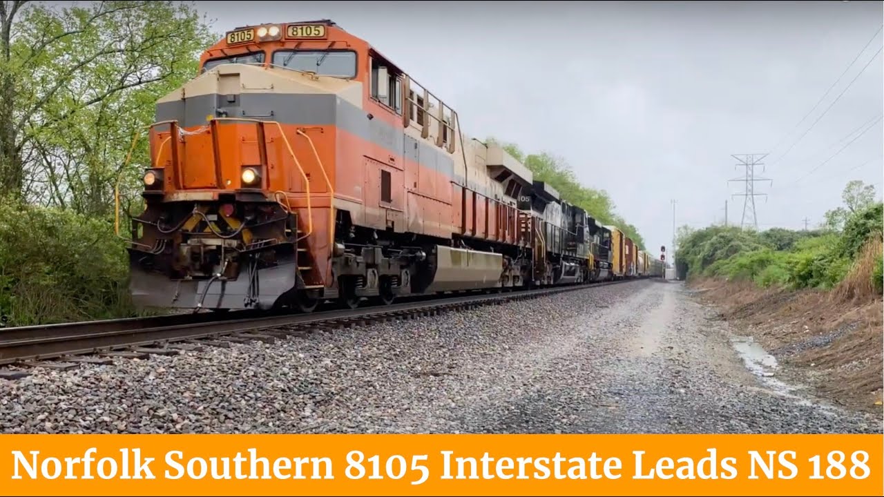Norfolk Southern 8105 Interstate Heritage Units Lead NS 188 Through Lexington - YouTube