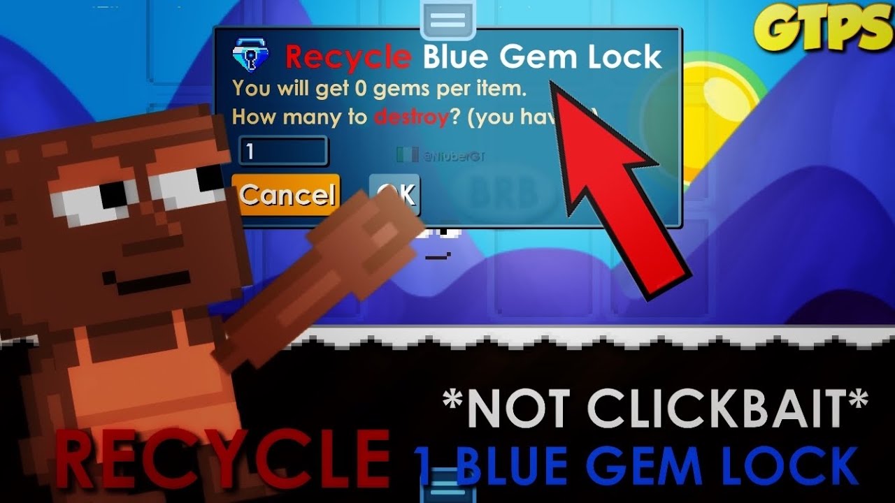ACCIDENTALLY RECYCLED 1 BLUE GEM LOCK (RIP) [NOT CLICKBAIT] | Growtopia ...