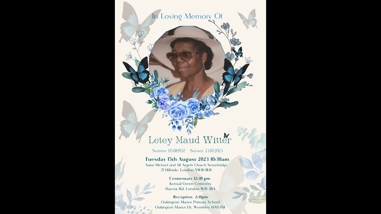 In Loving Memory of Letey Maud Witter OBS - YouTube
