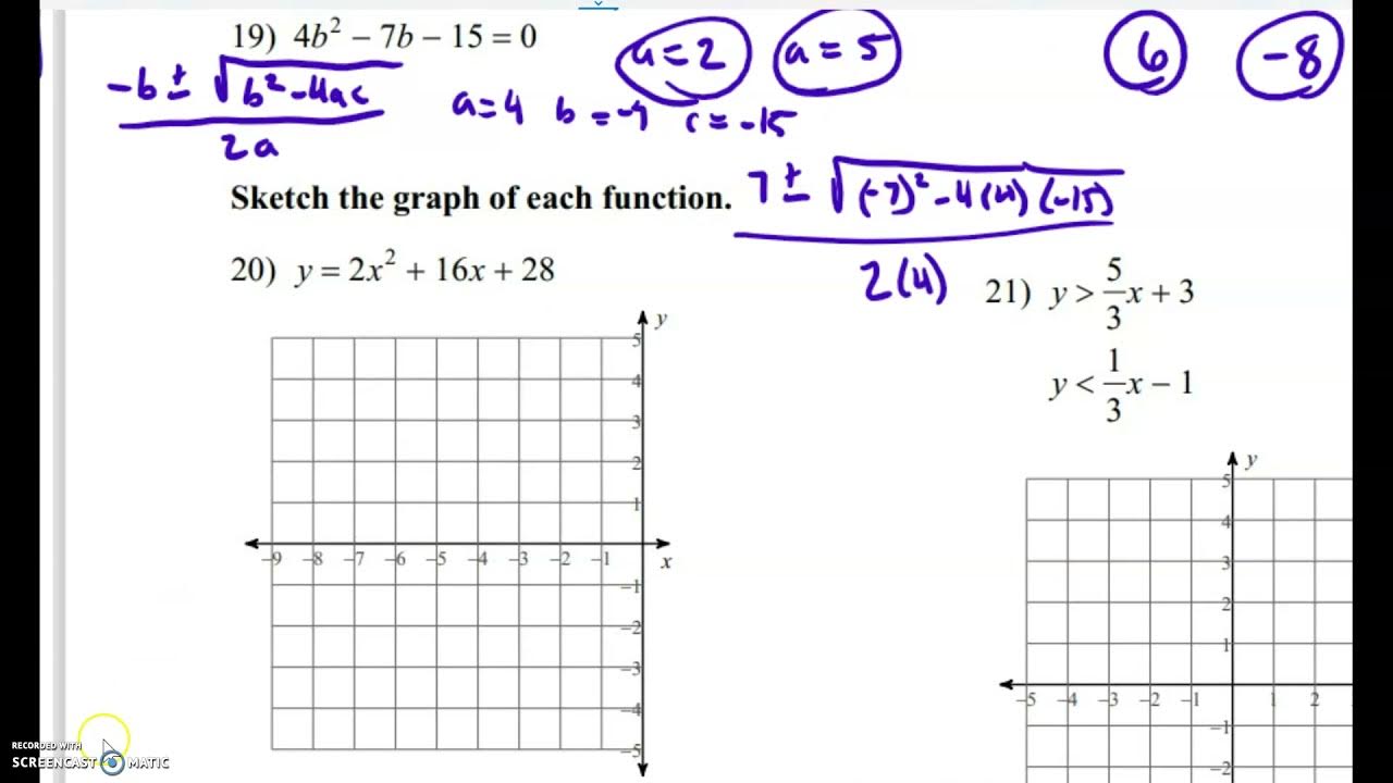 Algebra 1: Semester 2 Study Guide - Part 2 - YouTube