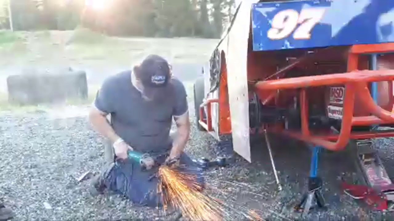 Mike Dionne #97 and Team Avoid Near Disaster @ Saratoga Speedway - YouTube