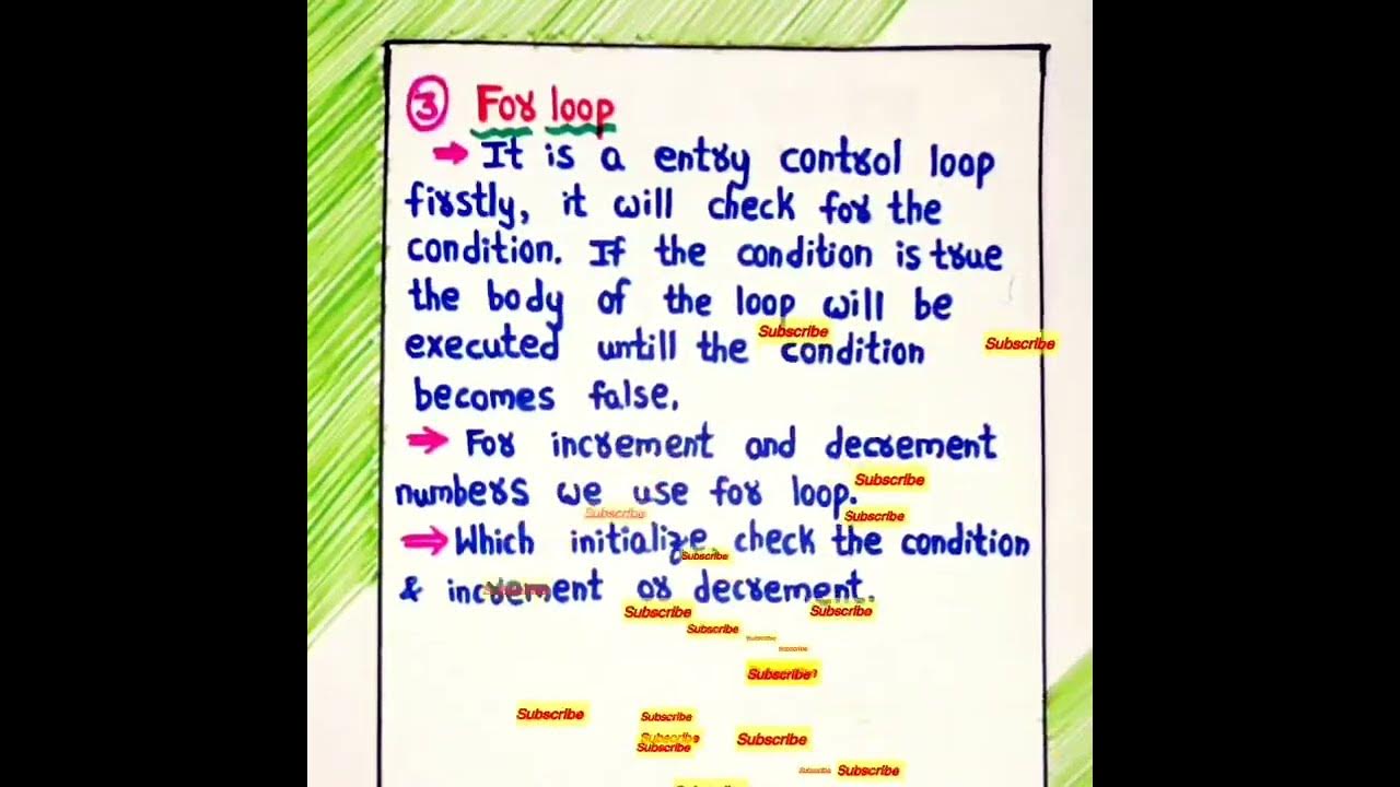 Control Statements In C Programming Part 15 For Loop Lahari Vlogs C Forloop Shorts Notes