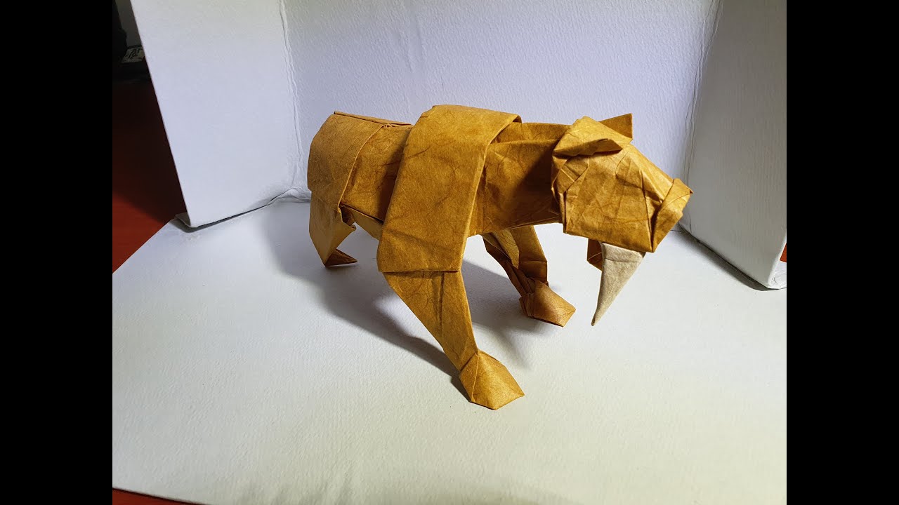 검치호 접기1(Saber-toothed tiger Origami) - YouTube