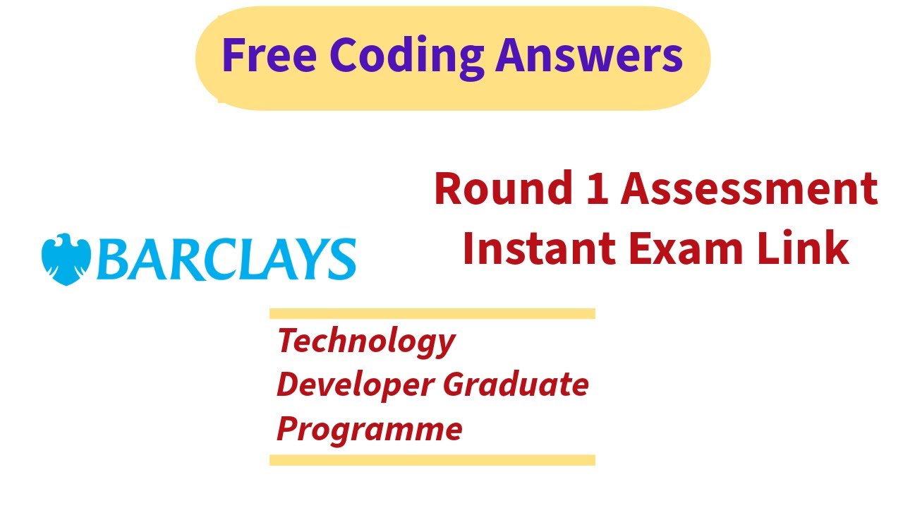 Barclays Exam Answers 🥰🥳 | Complete Assessment| Graduate Programme ...