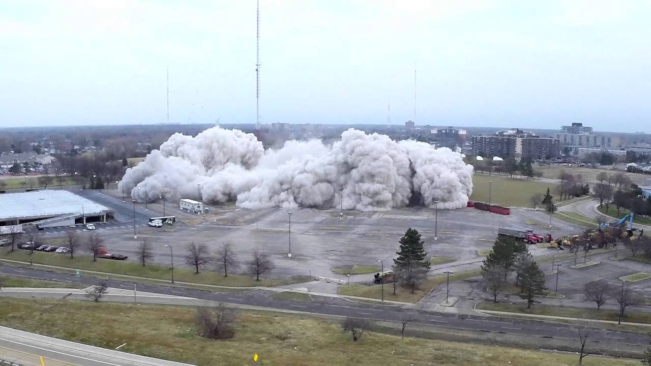 North Park Plaza Demolition from Phantom 2 Quadcopter in Southfield, MI ...