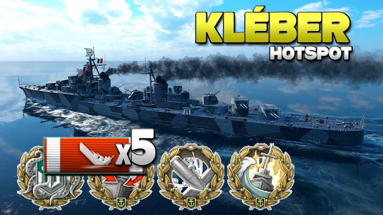 Destroyer Kléber on map Hotspot, 242k damage - World of Warships - YouTube