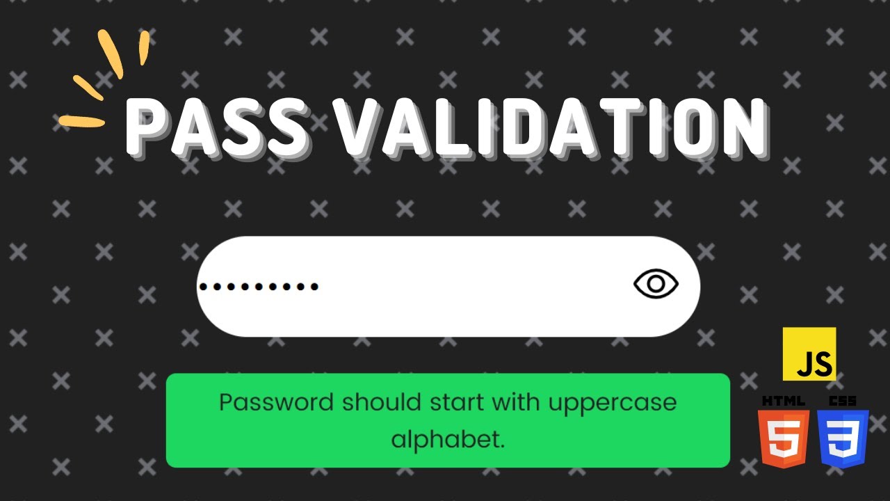 Create Awesome Pass Validation Using Html Css And Javascript Youtube 7200