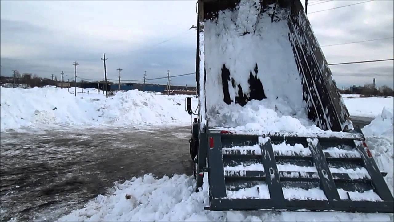 Snow Dump, Tandem Truck Rescue - YouTube
