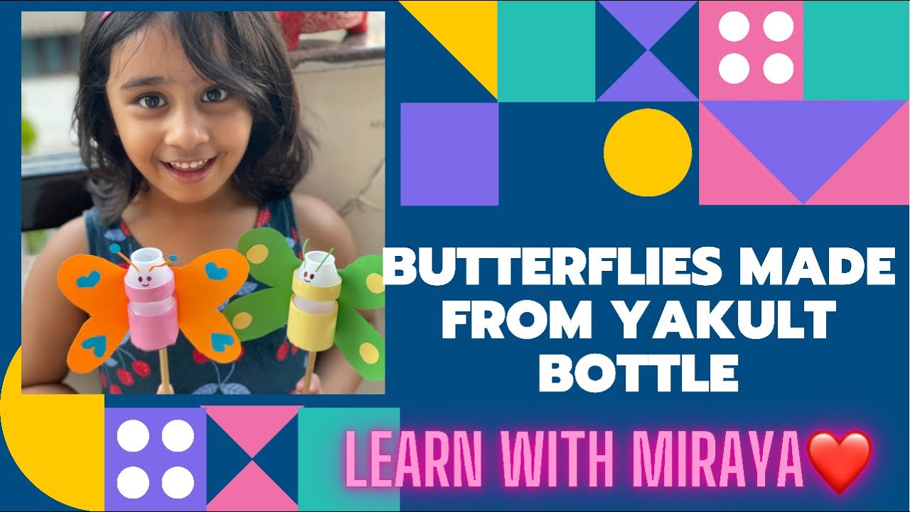 Make butterfly craft using empty yakult bottle||bestoutofwaste ...