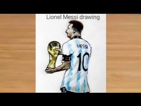 How to draw Lionel Messi with World cup | world cup drawing | Lionel ...