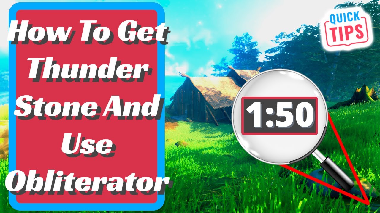 Valheim - How To Get Thunder Stone And Use The Obliterator - YouTube